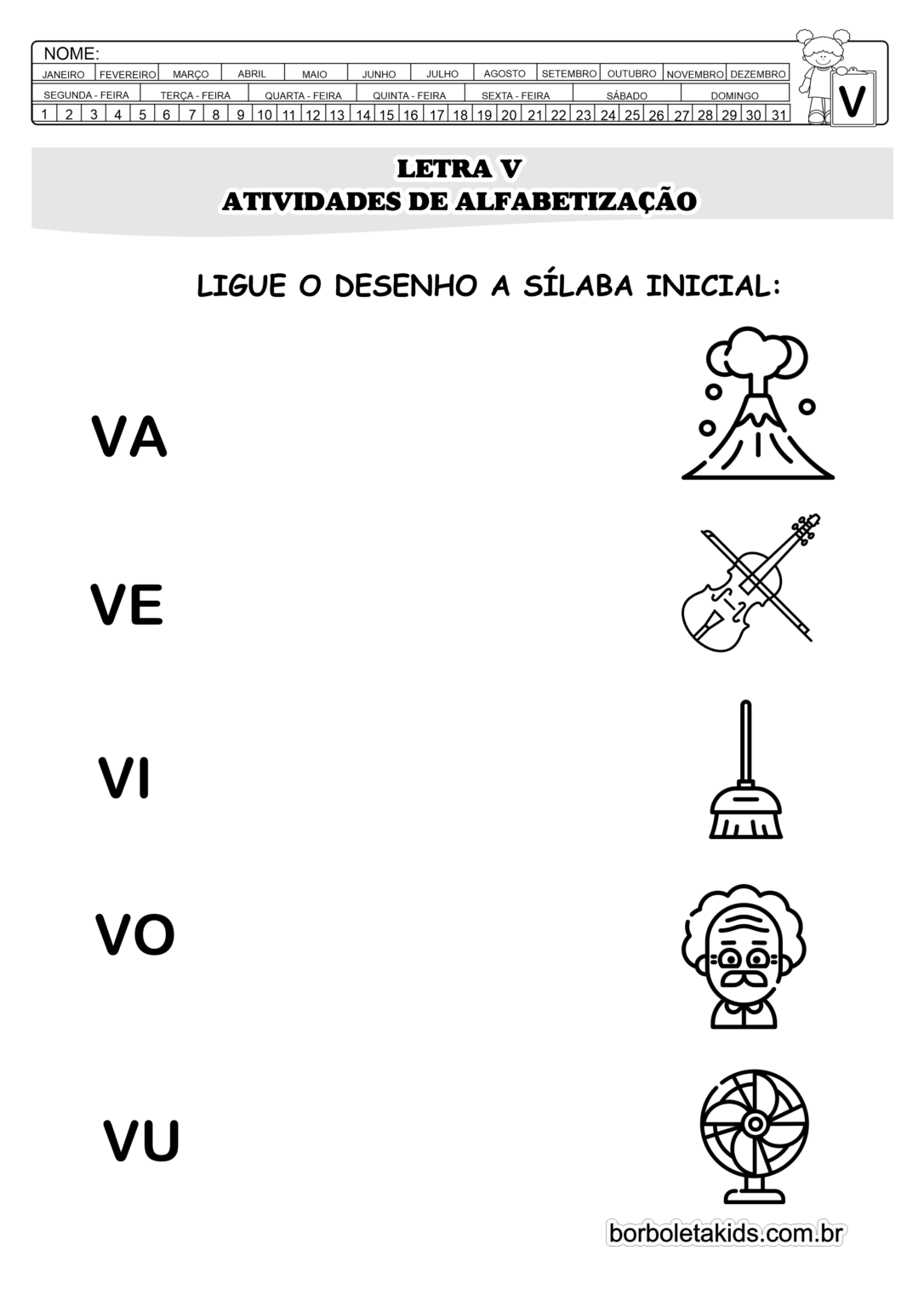 Letra V - Atividades de Alfabetização 15