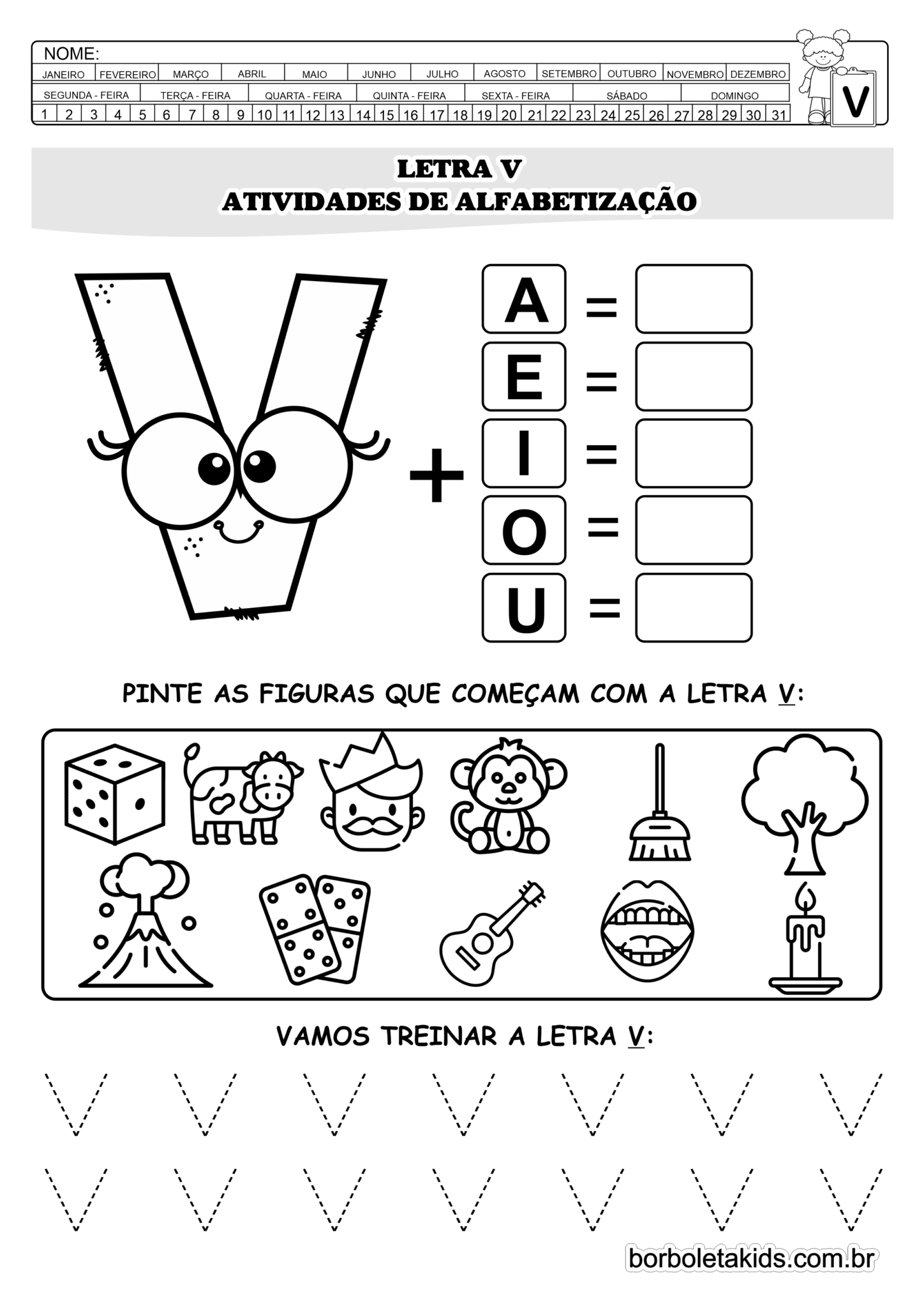 Letra V - Atividades de Alfabetização 15